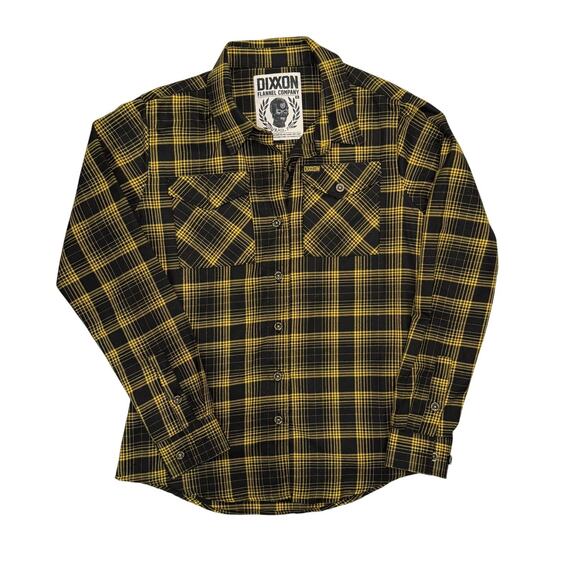 DIXXON | Tops | Dixxon Gravel Pit Yellow Black Plaid Flannel Womens M ...